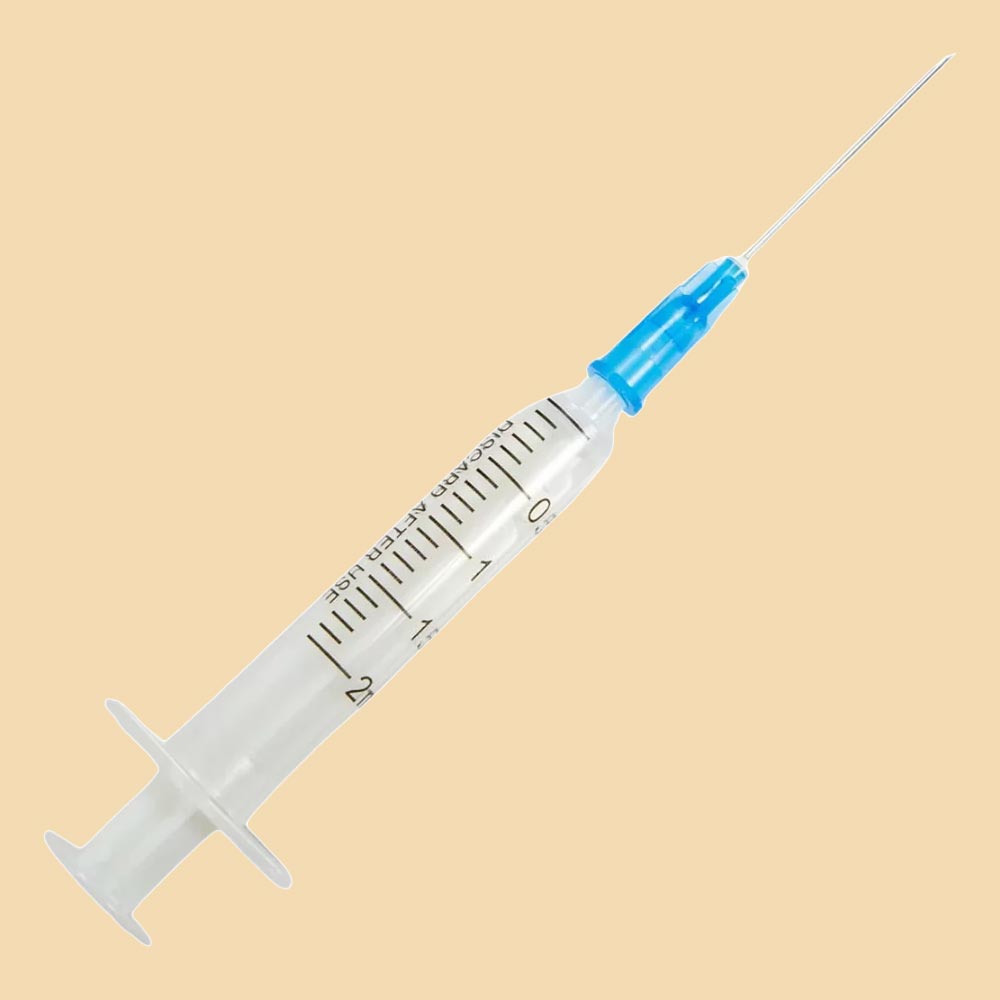 Seringa 2 ml cu ac G23 (0,60x30mm) din 2 componente - Seringi.com