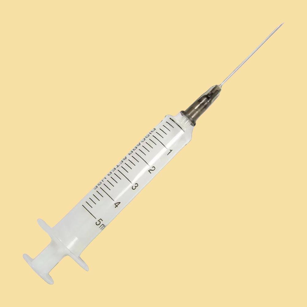 Seringa 5 ml cu ac G22 (0,70x40mm) din 2 componente - Seringi.com